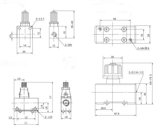 AS SMC Type One Way Pneumatic Flow Control Valve , 1670L/min G1/4 ...