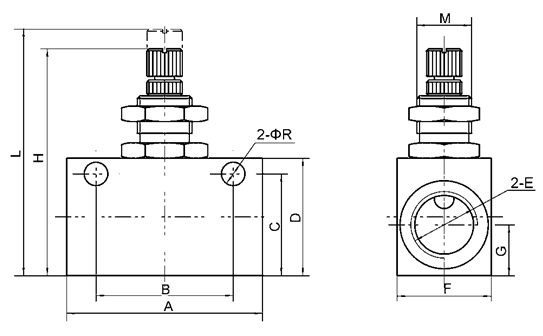 FCV Series One Way G1/2" Pneumatic Flow Control Valve Non-return Type