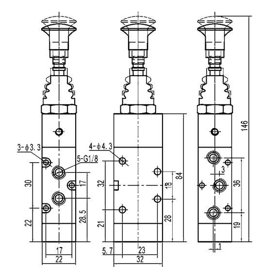 25mm MetalWork Manual Directional Control Hand Draw Valve Two Position ...