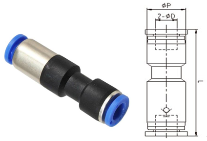 Brass Nickle Plated Pneumatic Stop Fitting For Pneumatic Automation ...
